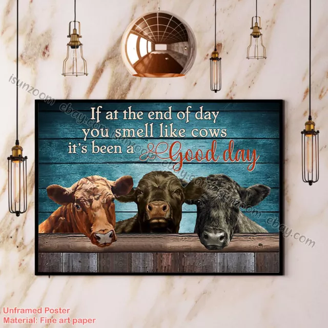 Angus Cattle You Smell Like Cow Good Day Blue Background Horizontal ...