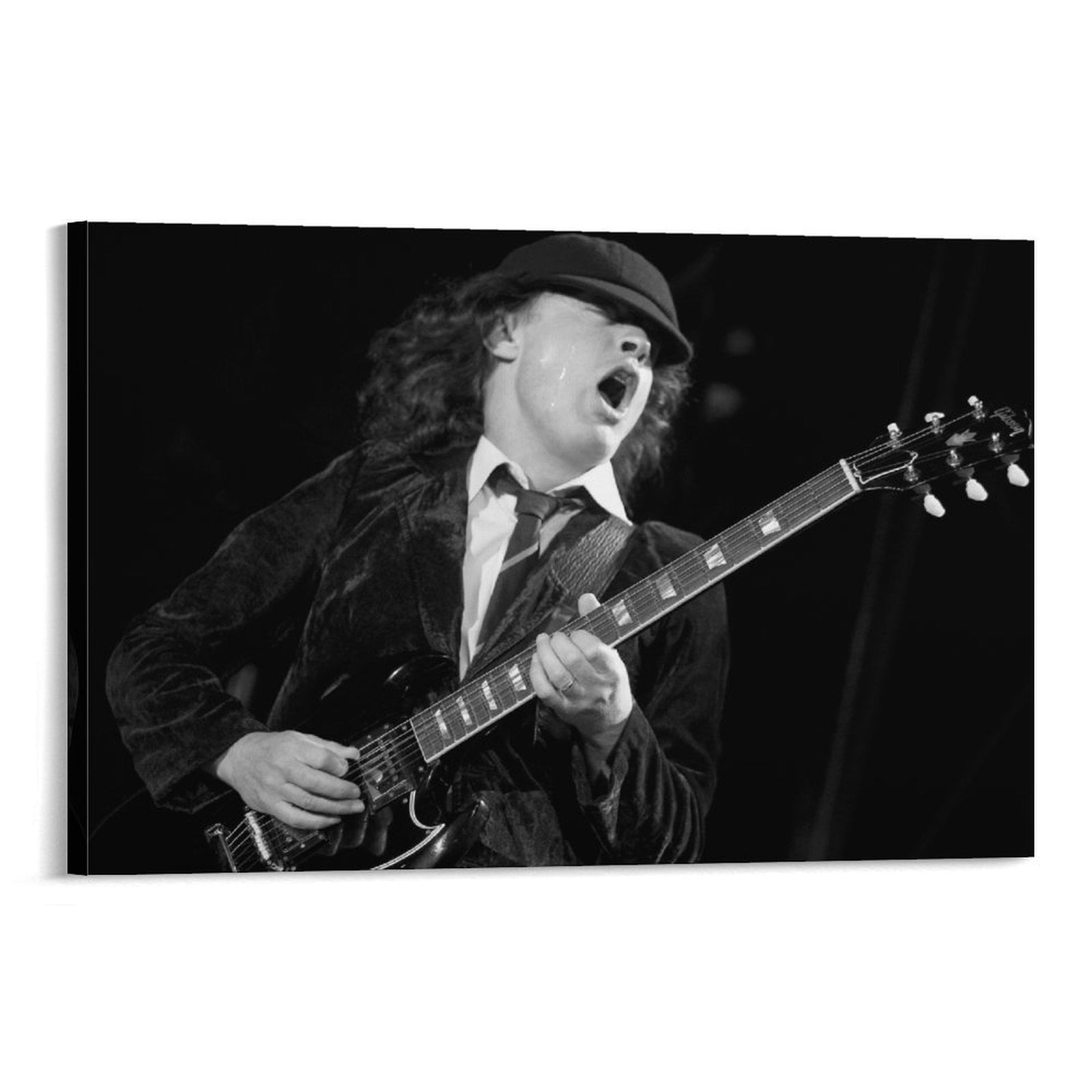 Angus Young Rocker Black And White Retro Art Posters (4) Wall Art ...