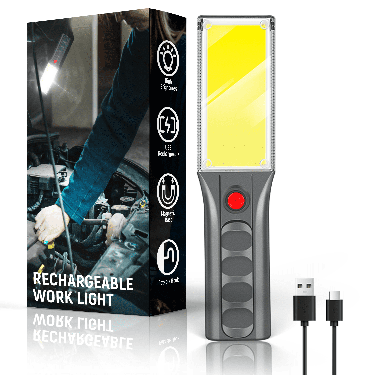 Anhay Rechargeable LED Work Light, Magnetic, Portable, Waterproof, for ...