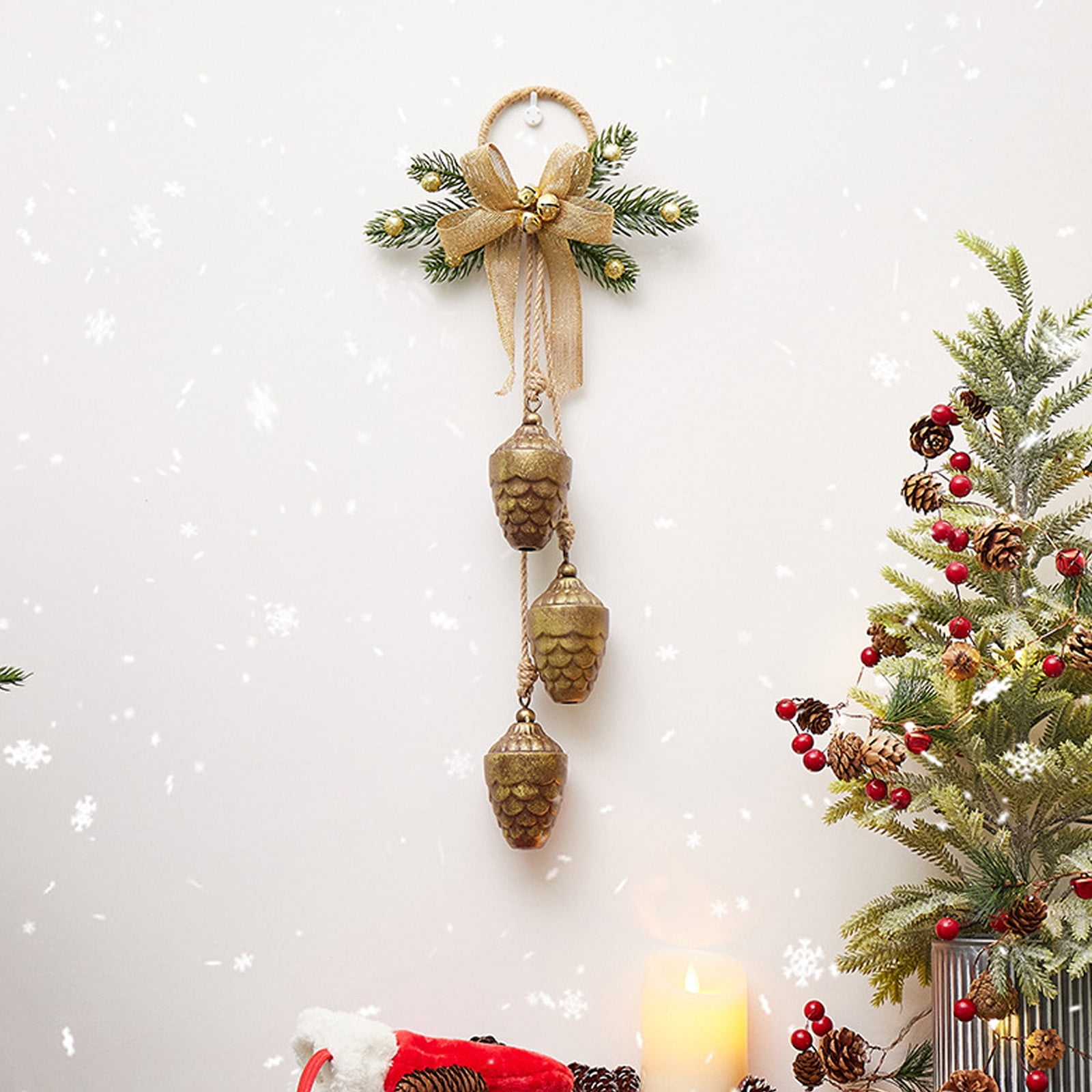 Anhility Christmas Bells Hanging Decorations, Vintage Rustic Jingle ...