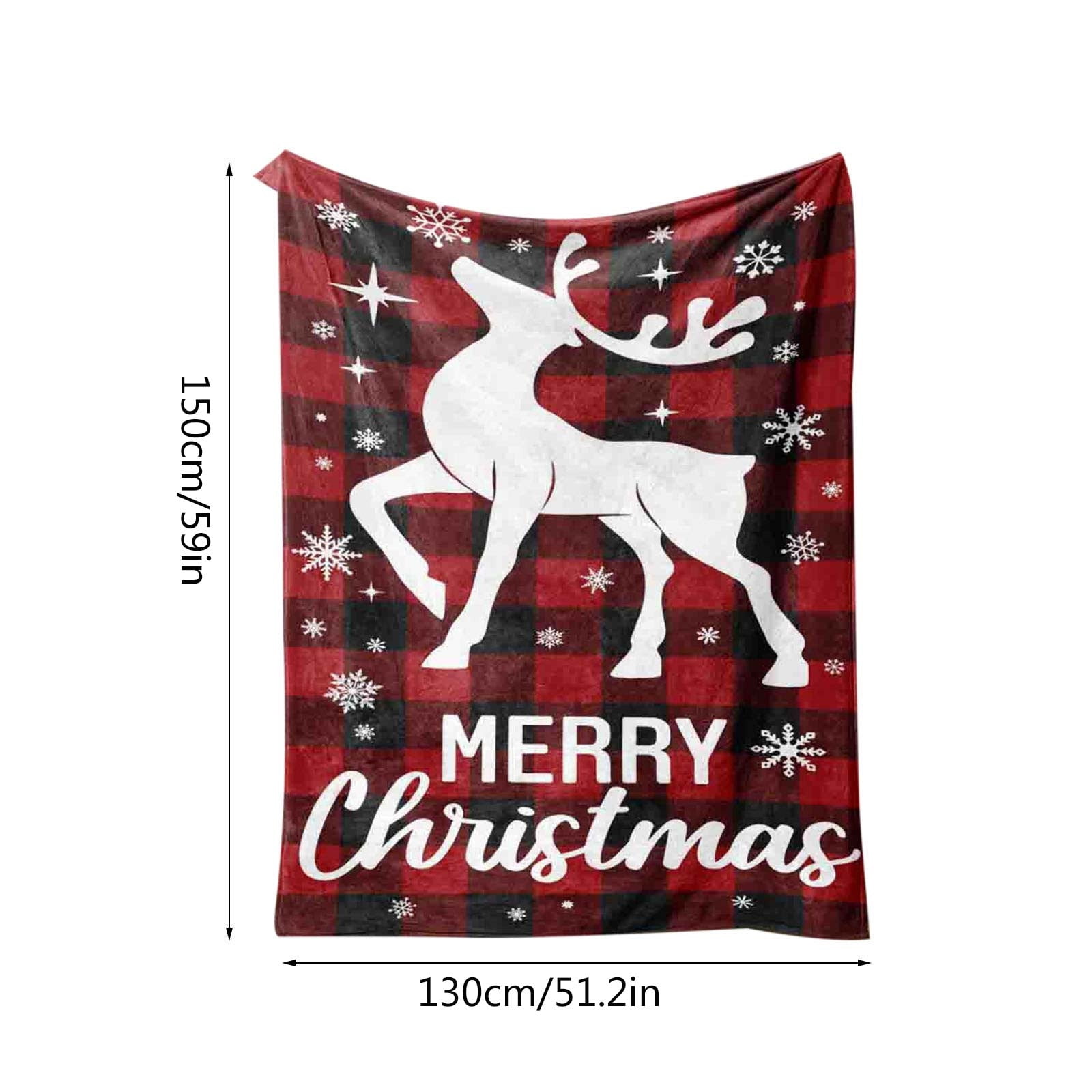 Anhility Christmas Reindeer Throw Blanket, Christmas Decorations Black ...