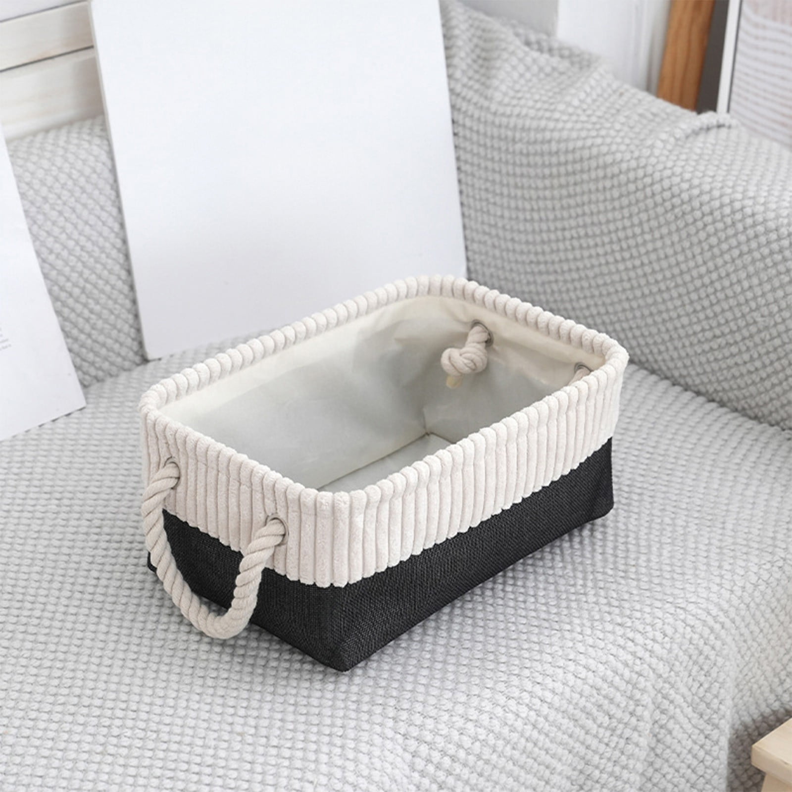 Anhility Fabric Storage Baskets for Shelves, Black Closet Storage Bins ...