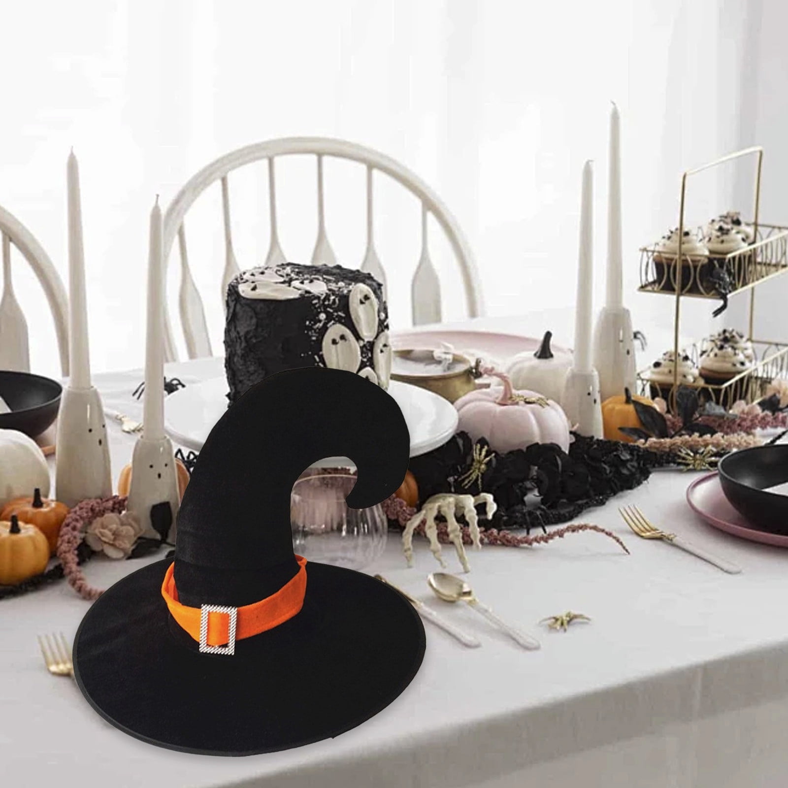 Anhility Halloween Witch Hats, Witches Hat Halloween Decor, Orange ...