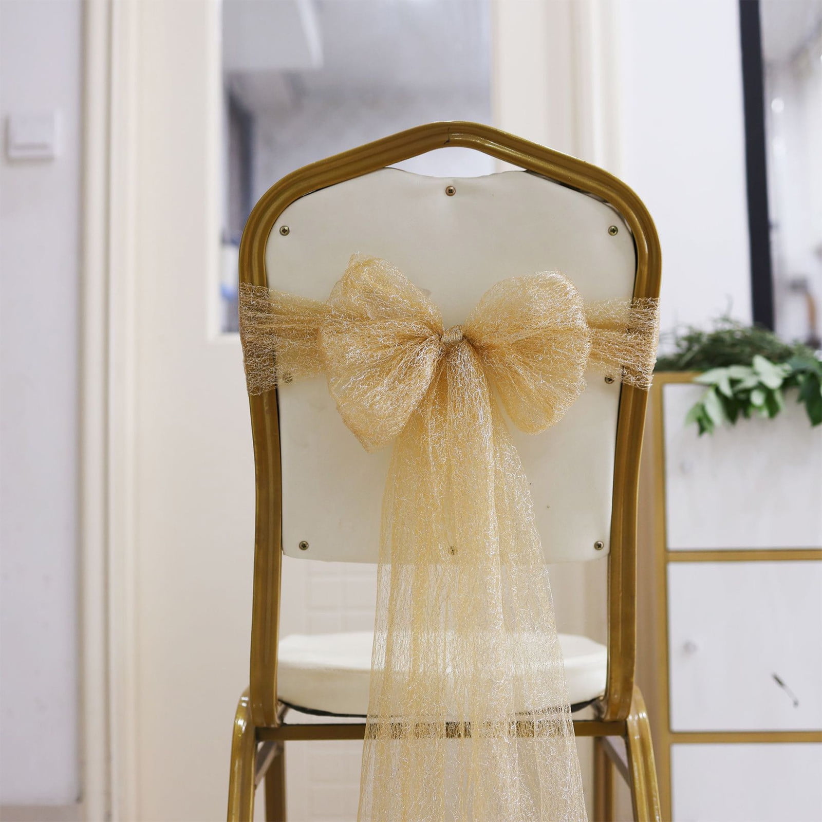 Anhility Lace Chair Bows Christmas Lace Chair Sashes, Large Bow 108.27 ...