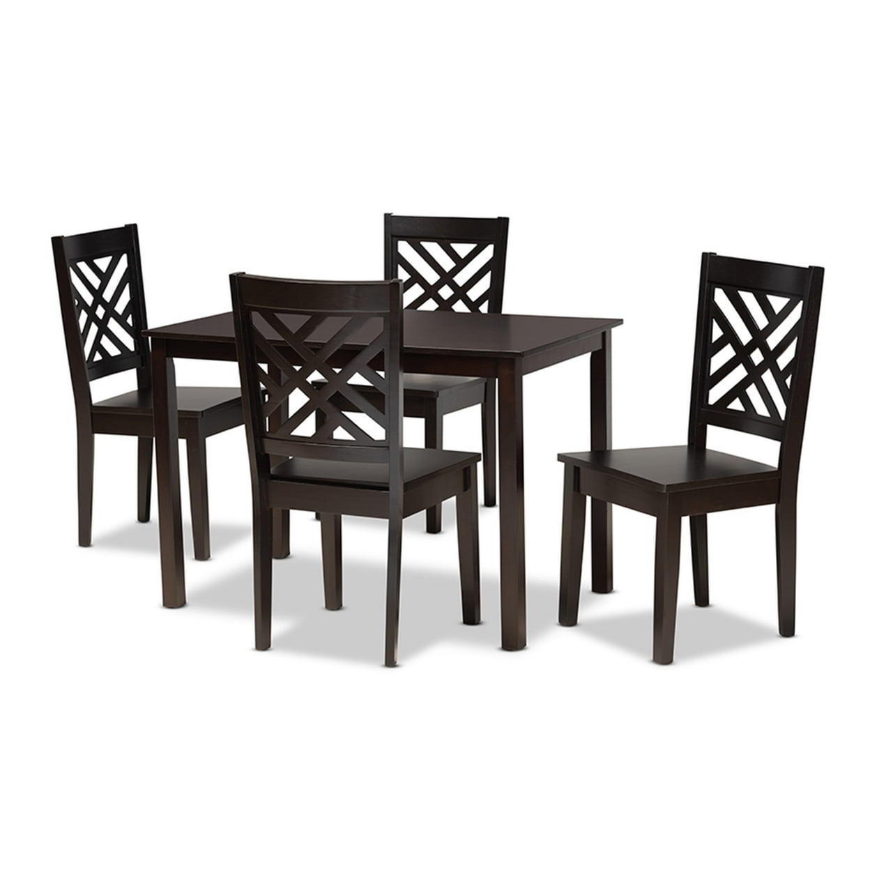 Ani Dark Brown Finished Wood 5-Piece Dining Set - Walmart.com