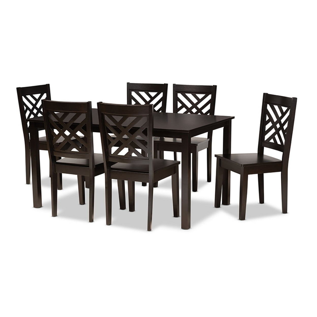 Ani Dark Brown Finished Wood 7-Piece Dining Set - Walmart.com