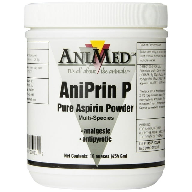 AniMed AniPrin P, 16 oz - Pure Aspirin Powder for Horses, Analgesic ...