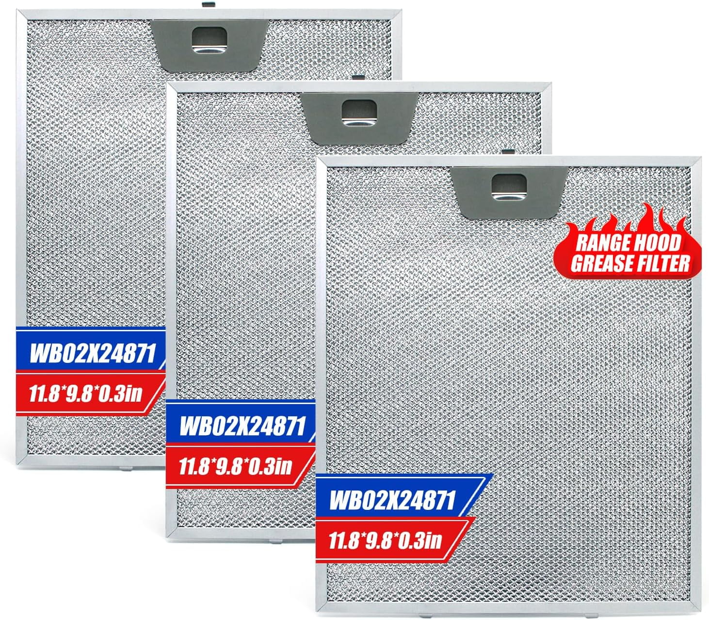 Aniceparthy 3PCS WB02X24871 Range Hood Grease Filters/Vent Hood Grease ...
