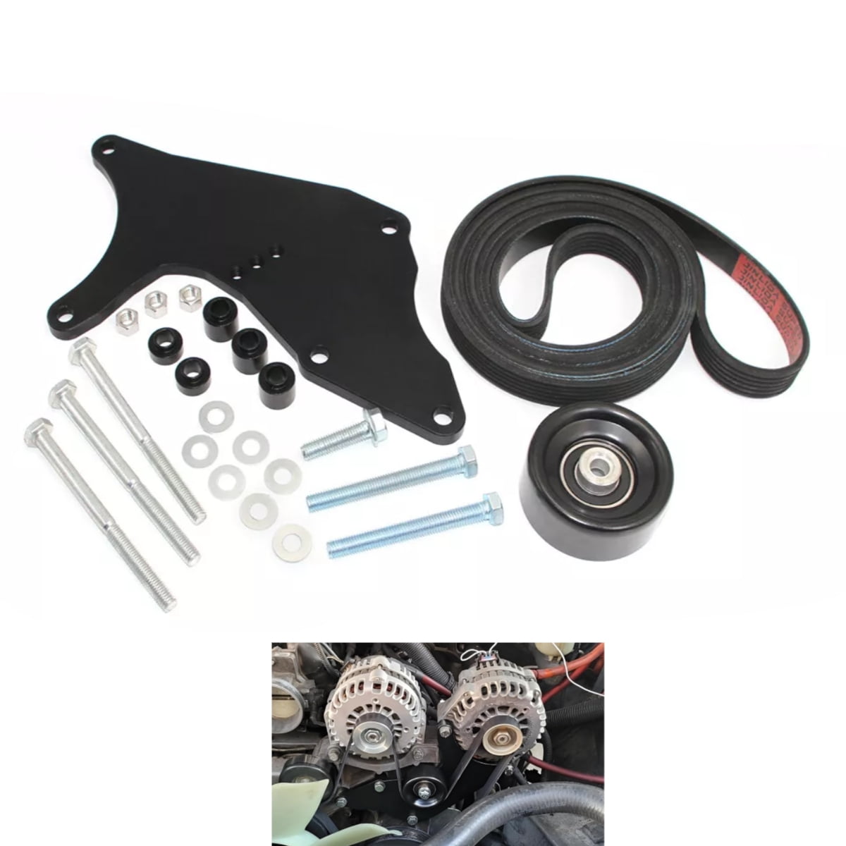 Aniceparthy LS Dual Alternator Bracket Kit Fit for GM 4.8L 5.3L 6.0L 6 ...