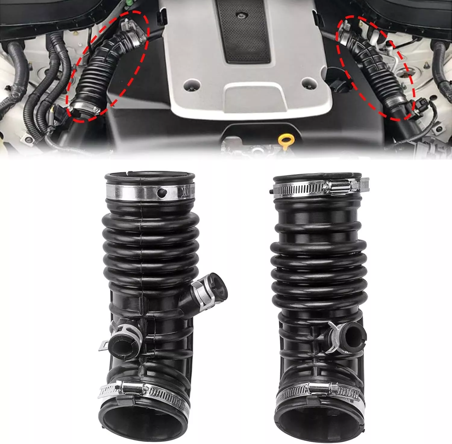 Aniceparthy Rear Left & Right Air Intake Hose Tube Fit for INFINITI G35 ...