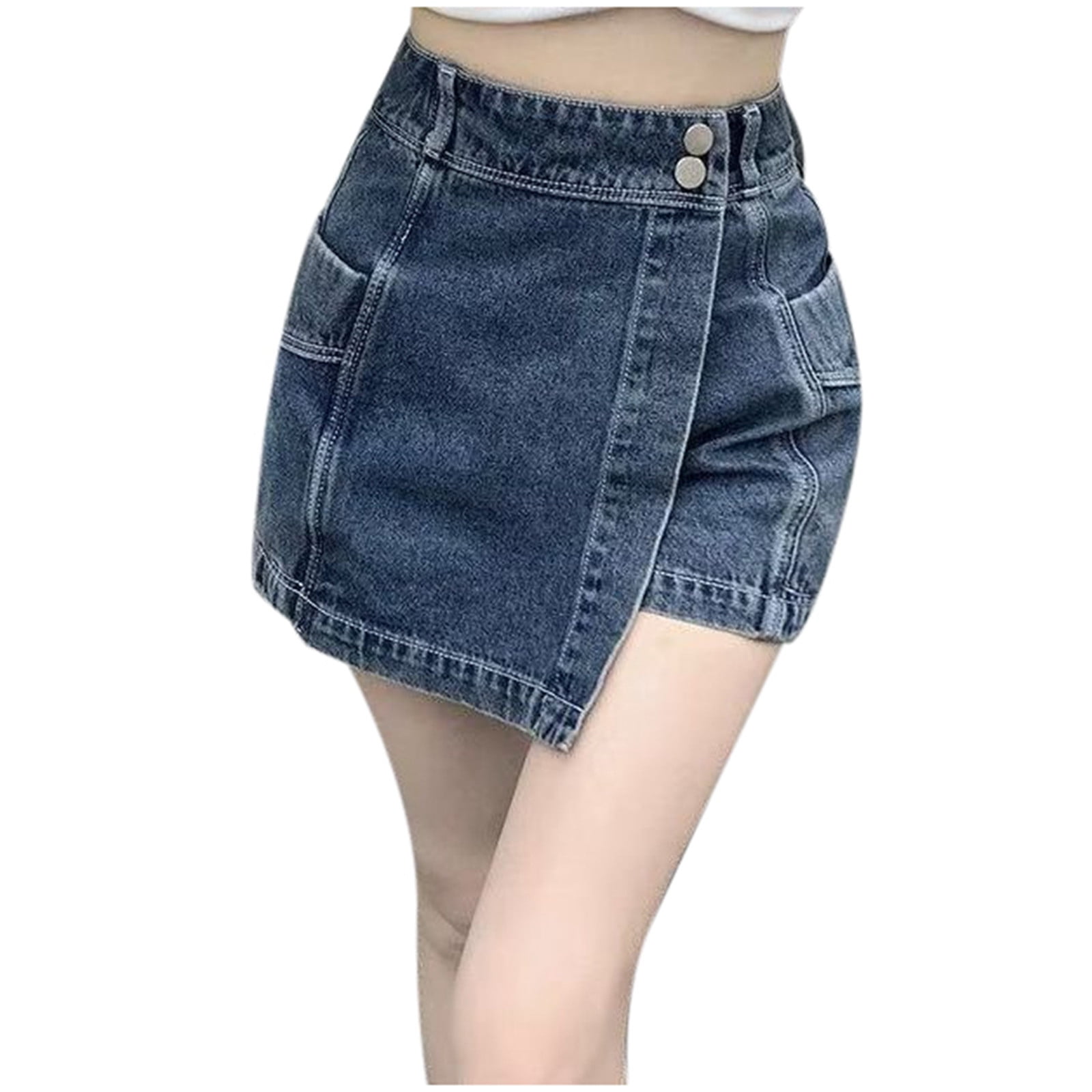 Anideon Women Denim Skort Skirts Summer Fashion High Waisted Jean ...