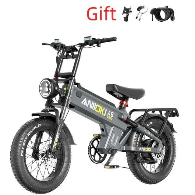 Aniioki A8 Pro Max 20"x4.0" Fat Tire Electric Bike, 52V 70Ah Battery ...