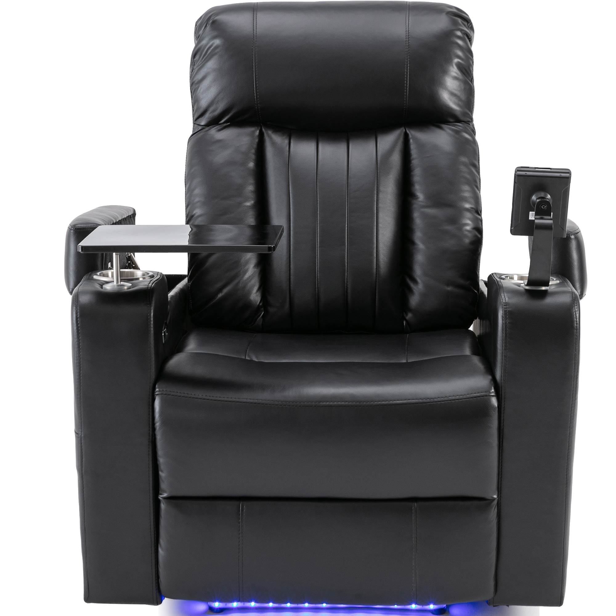 Anika Premium Power Recliner with Swivel Tray Table - Black - Walmart.com