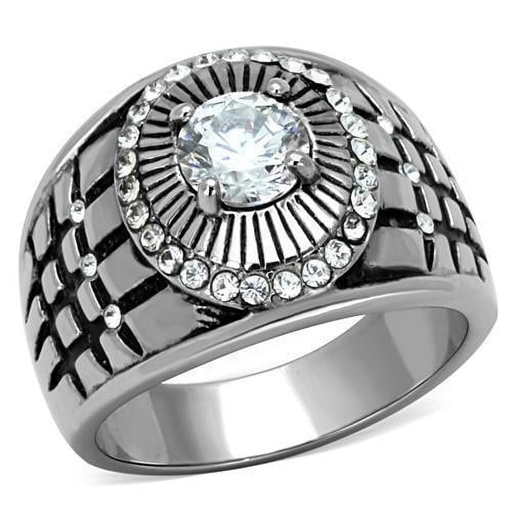 Anillo Color Plata Para Hombres de Acero Inoxidable Diamante La Sima ...