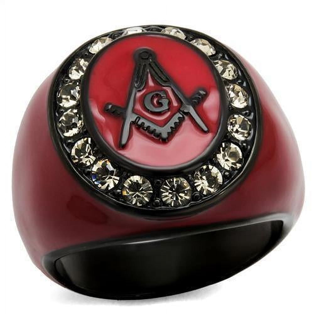 Anillo Color Rojo Para Hombres de Acero Inoxidable Sencillo Logo ...