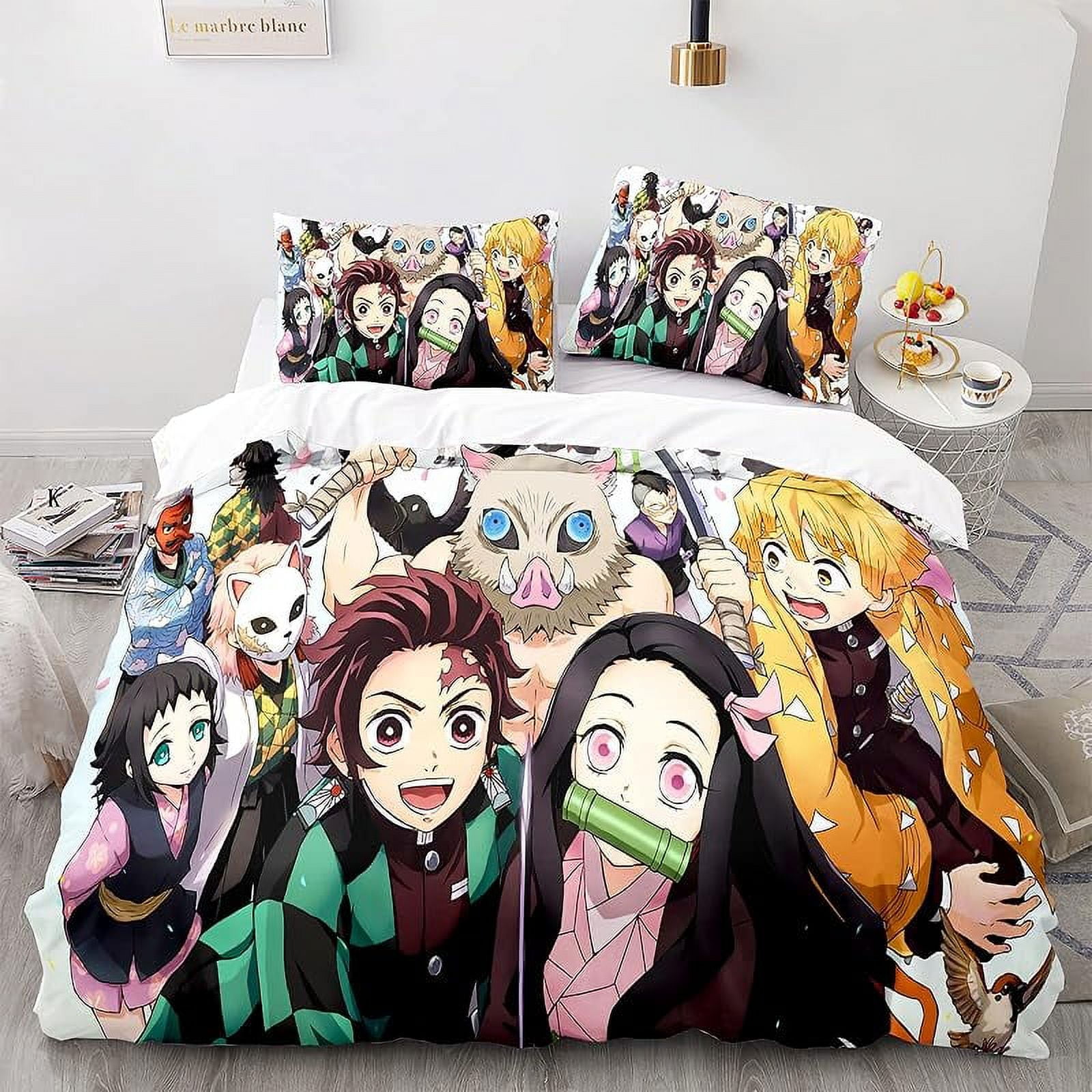 Anim-e 3D- Demon- Slayer: -Duvet Cover- 3 Piece Bed-ding Set,T-one ...
