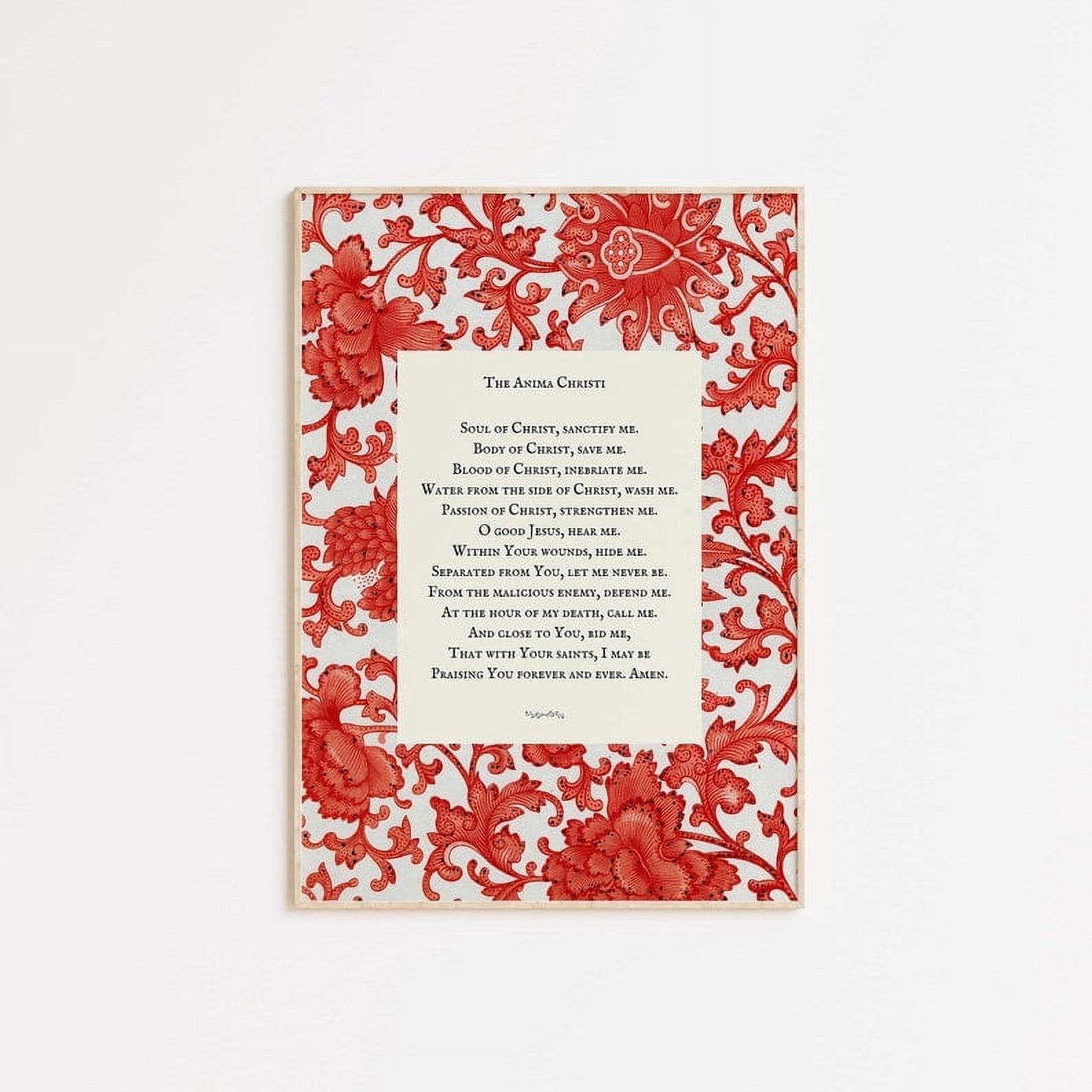 The Anima Christi Catholic Art Botanical Wall Art Aesthetic Room Decor ...