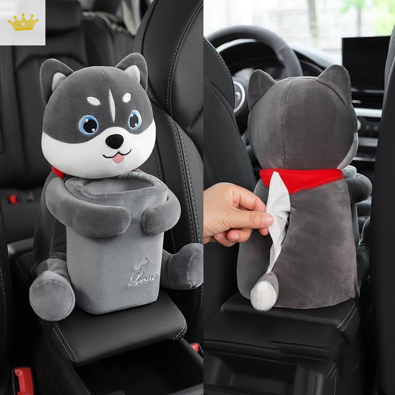 Animal 2 in 1 Car Tissue Box and Trash Can, Car Armrest Tissue Case ...