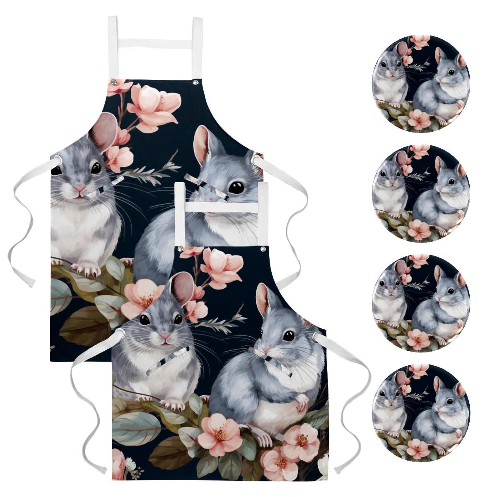 Animal 2 Pack Waterproof Chef Apron with Pockets and Badge Set ...