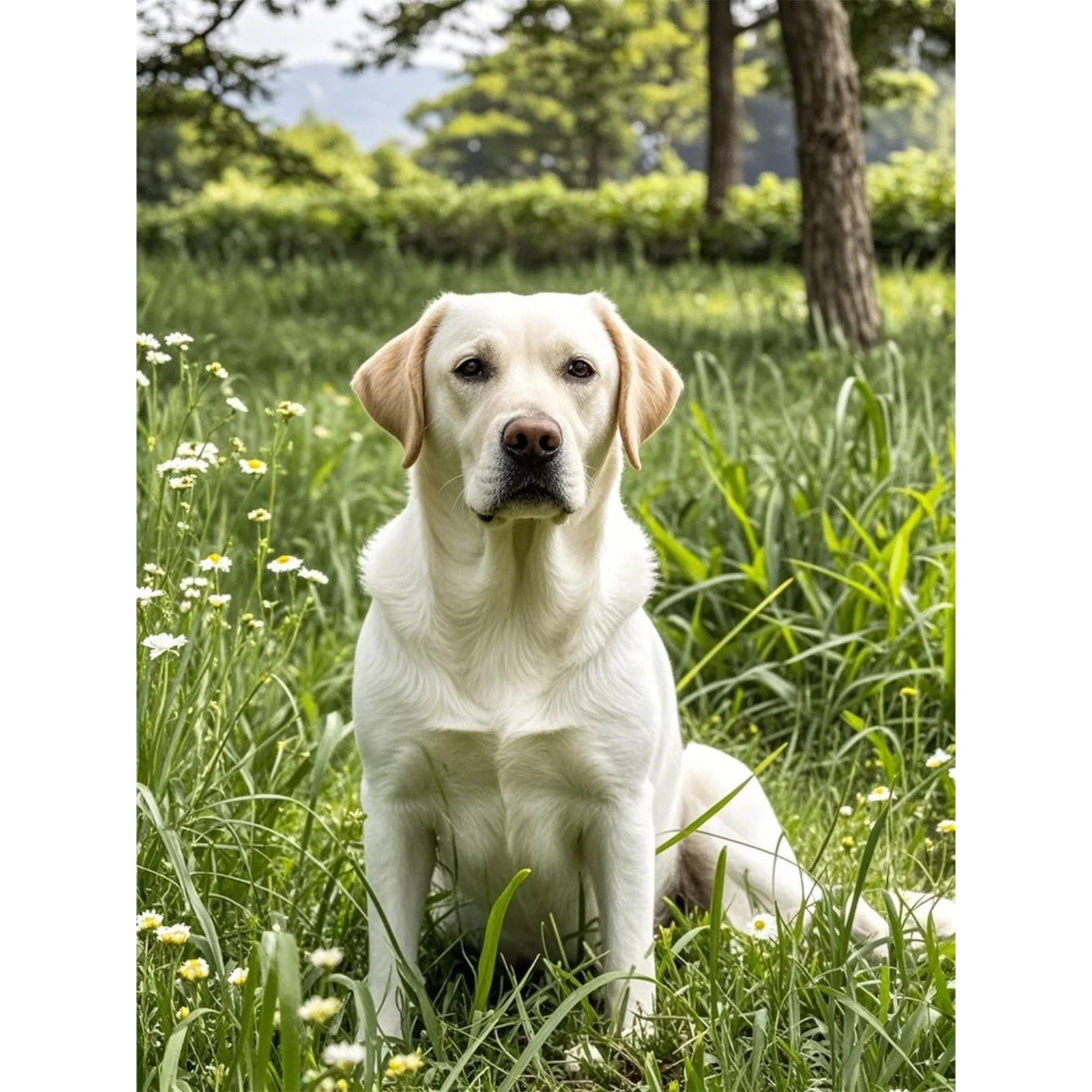 Animal 5D Diamond Art Kit,White Labrador Retriever pattern,by Number ...