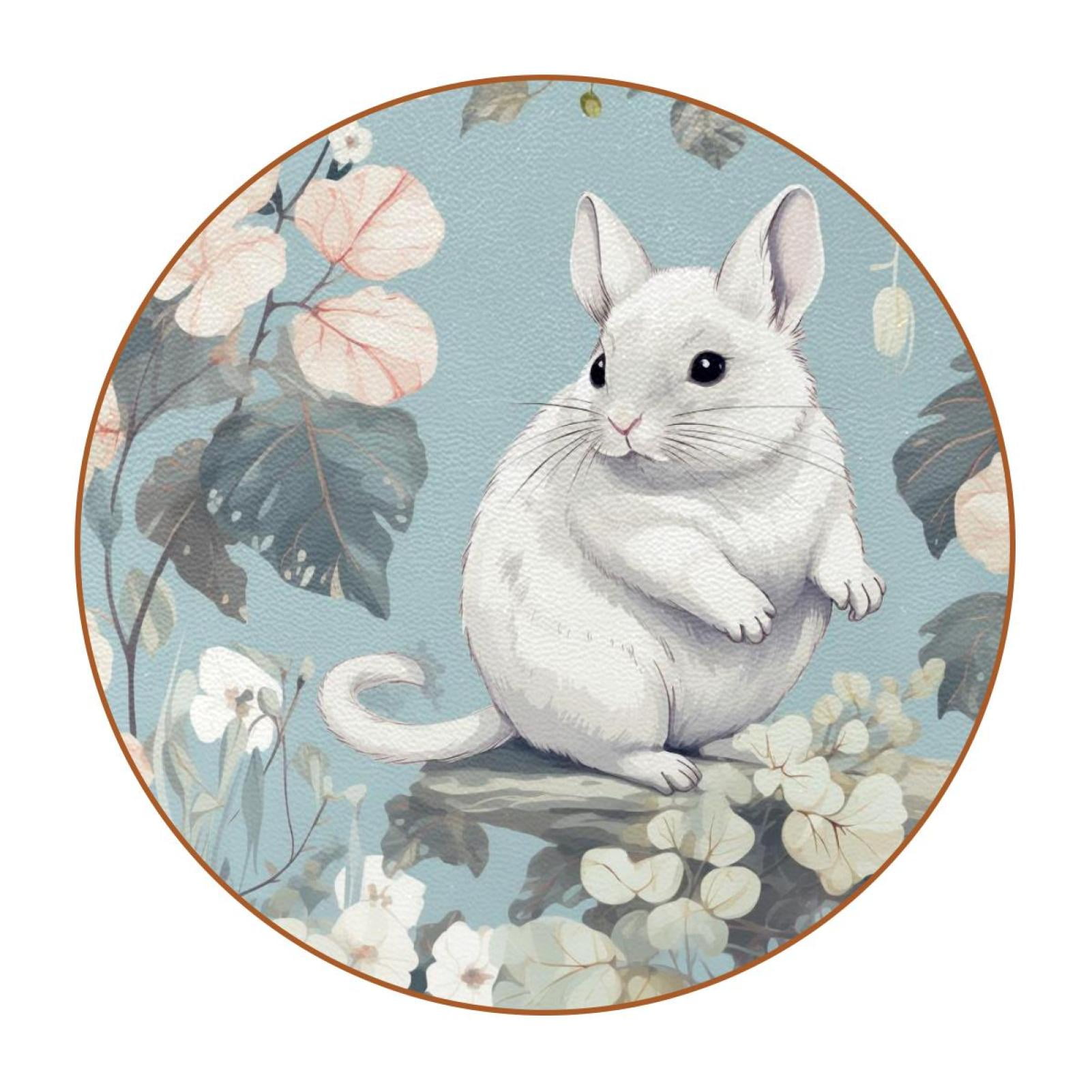 Animal 6PCS Round Coasters Microfiber Leather Set of 6 Drink Coasters ...