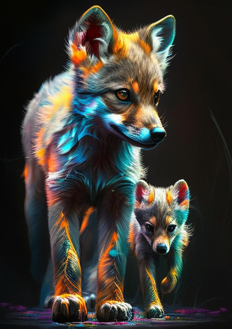 Animal Abstract Wolf Cub 500 Piece Jigsaw Puzzle Suitable for All ...