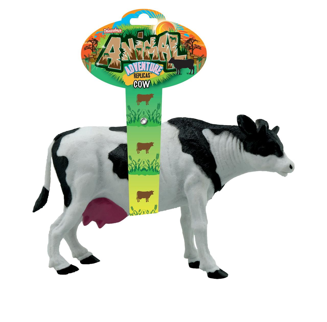 Deluxebase Animal Adventure Replica Hand Painted Realistic Cow Action ...