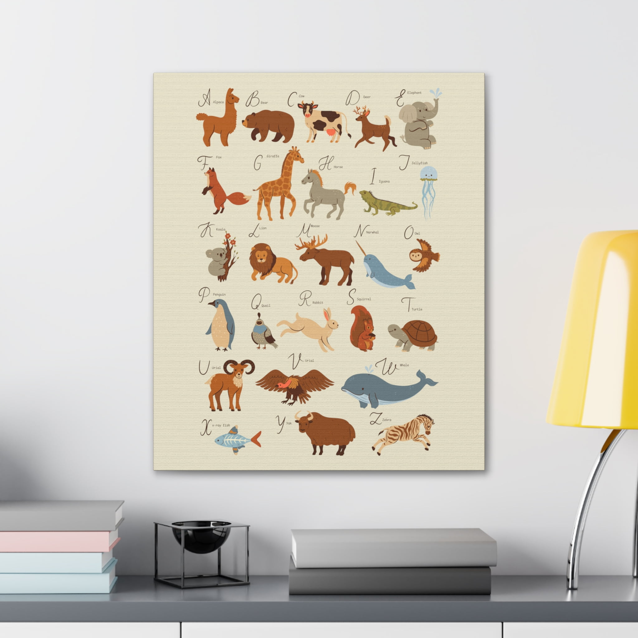 Animal Alphabet ABC Sign on Canvas - Walmart.com