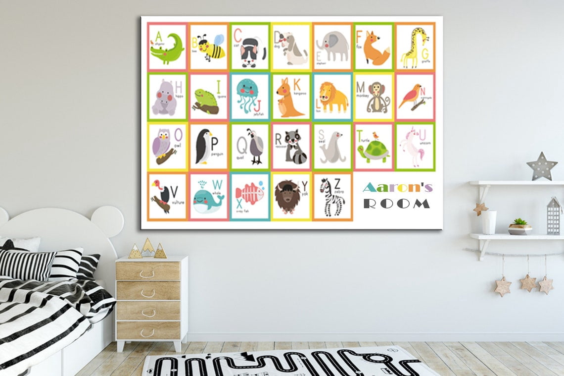 Animal Alphabet Children’s Wall Art Print, Unframed Paper Poster ...