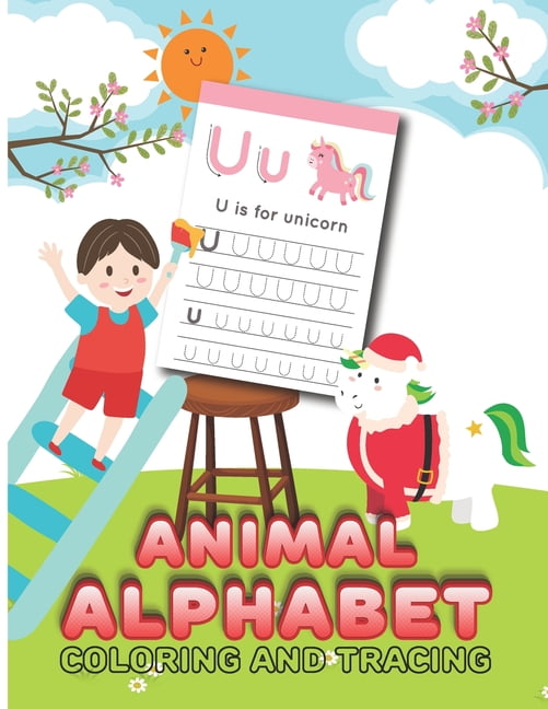 Animal Alphabet Coloring And Tracing : Kindergarten Preschool And ...