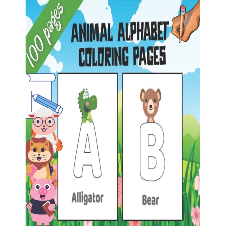 animal alphabet coloring pages and tracing