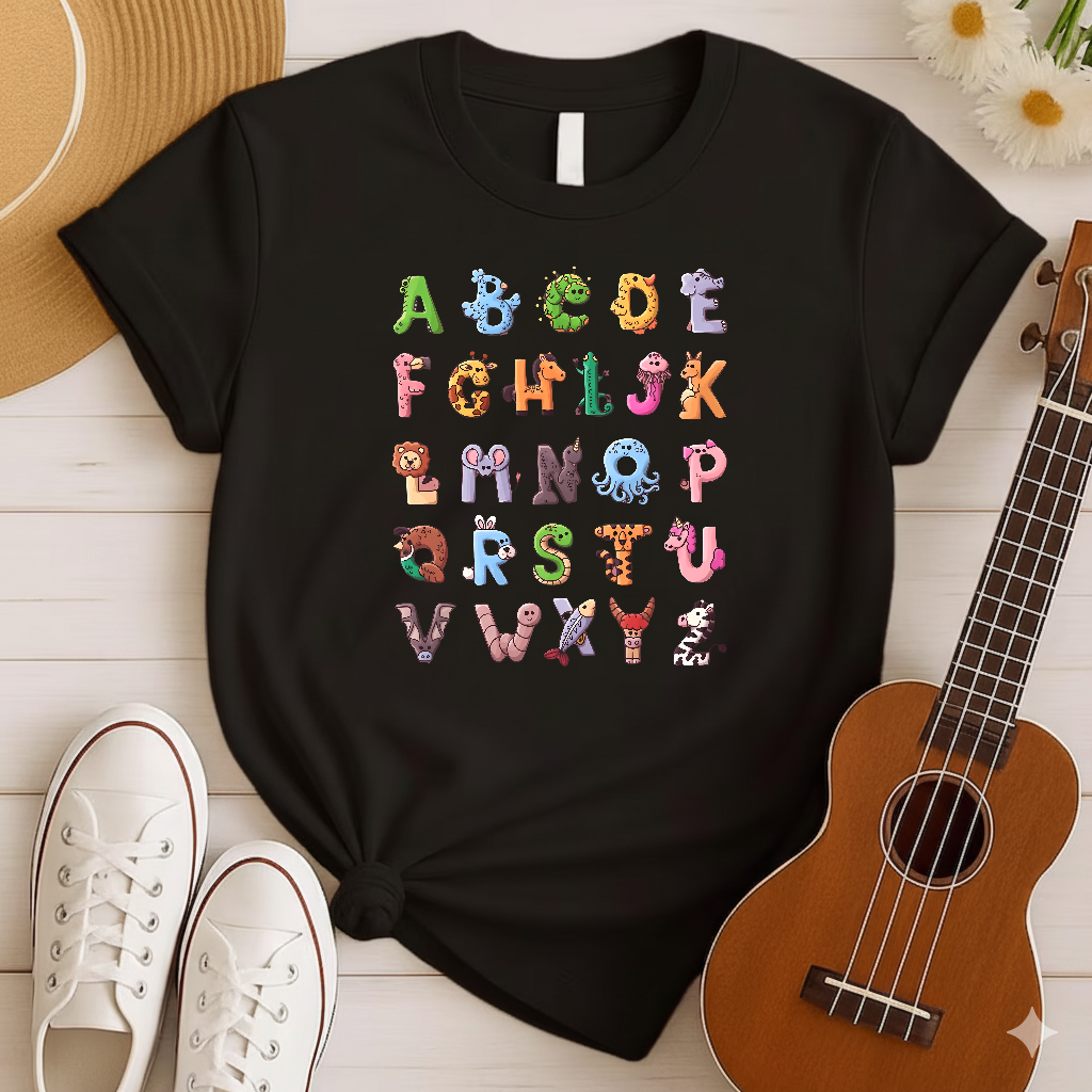 Animal Alphabet Cute Teacher Kids Learning Art Unisex T-Shirt V10687 ...