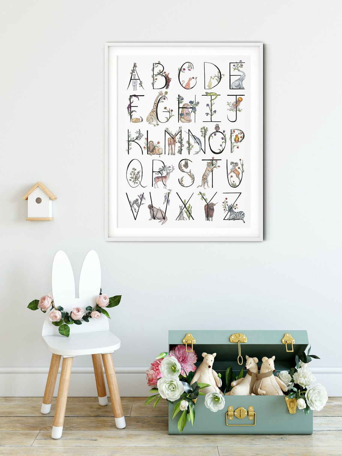 Animal Alphabet Poster, ABC Nursery Wall Art, Unframed Paper Poster ...