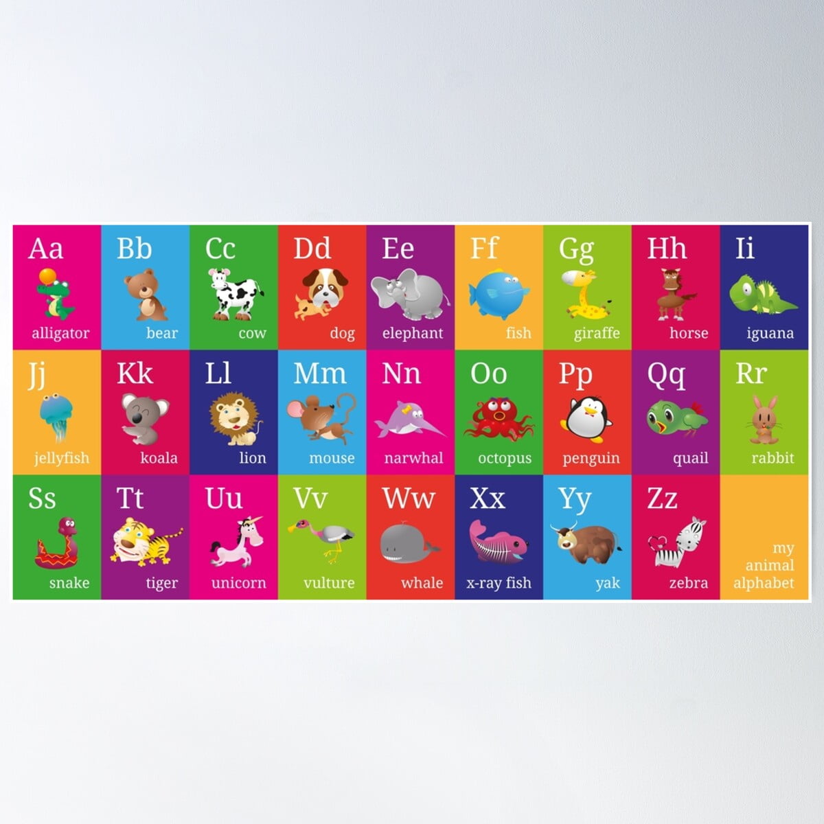 Animal Alphabet Poster Wall Art, Modern Wall Decor For Living Room ...