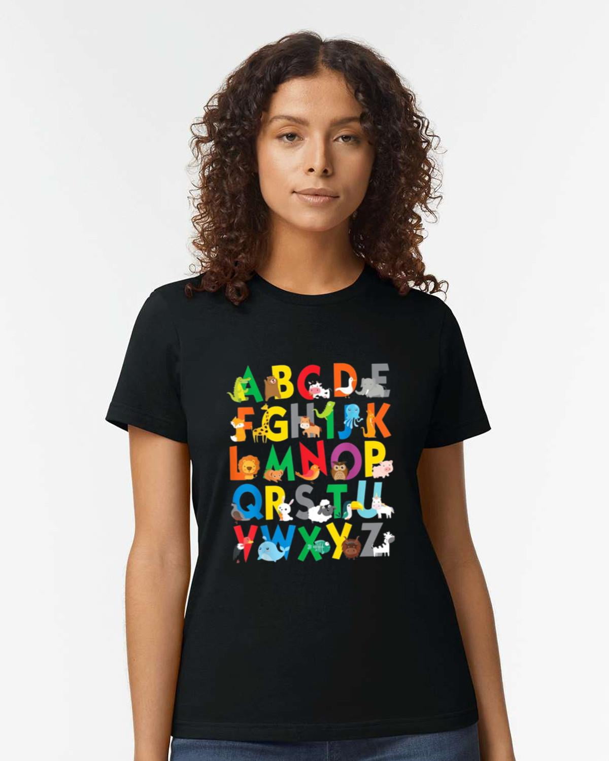 Animal Alphabet Shirt ABCs Fun Cute Zoo Letters T-shirt, for men ...