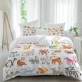 Animal Alphabets Duvet Cover Set Twin Size, Cartoon Colorful Simple ...