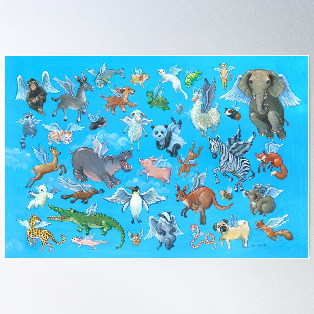 Animal Angels - Animangels - Angimals Poster Wall Art, Modern Wall ...