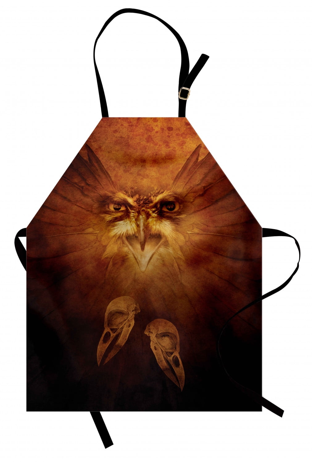 Animal Apron Hawk Eagle Bird Face and Claws with Feathers Wings in Fire ...