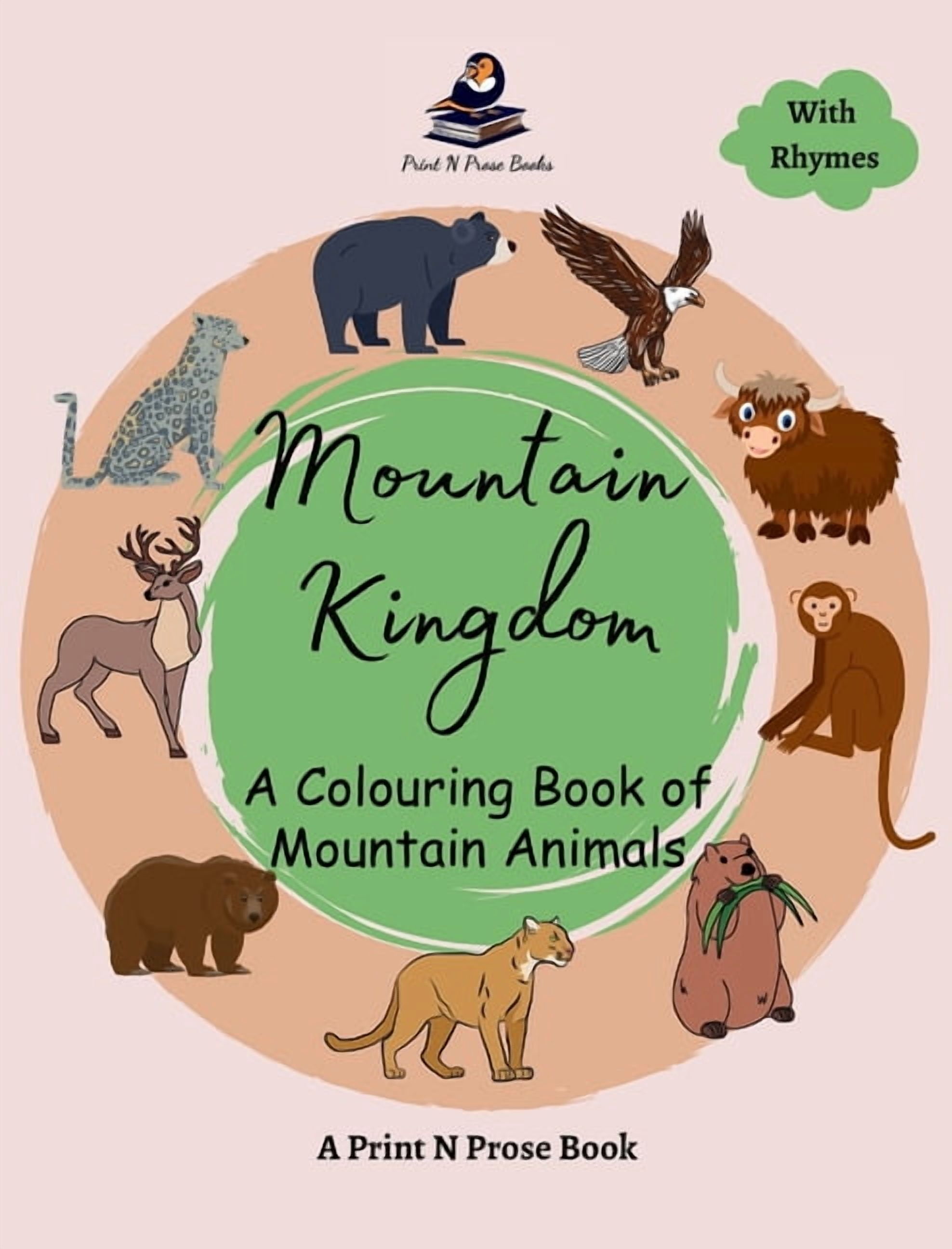 Animal Art Book for Kids Mountain Kingdom - A Colouring Book of ...