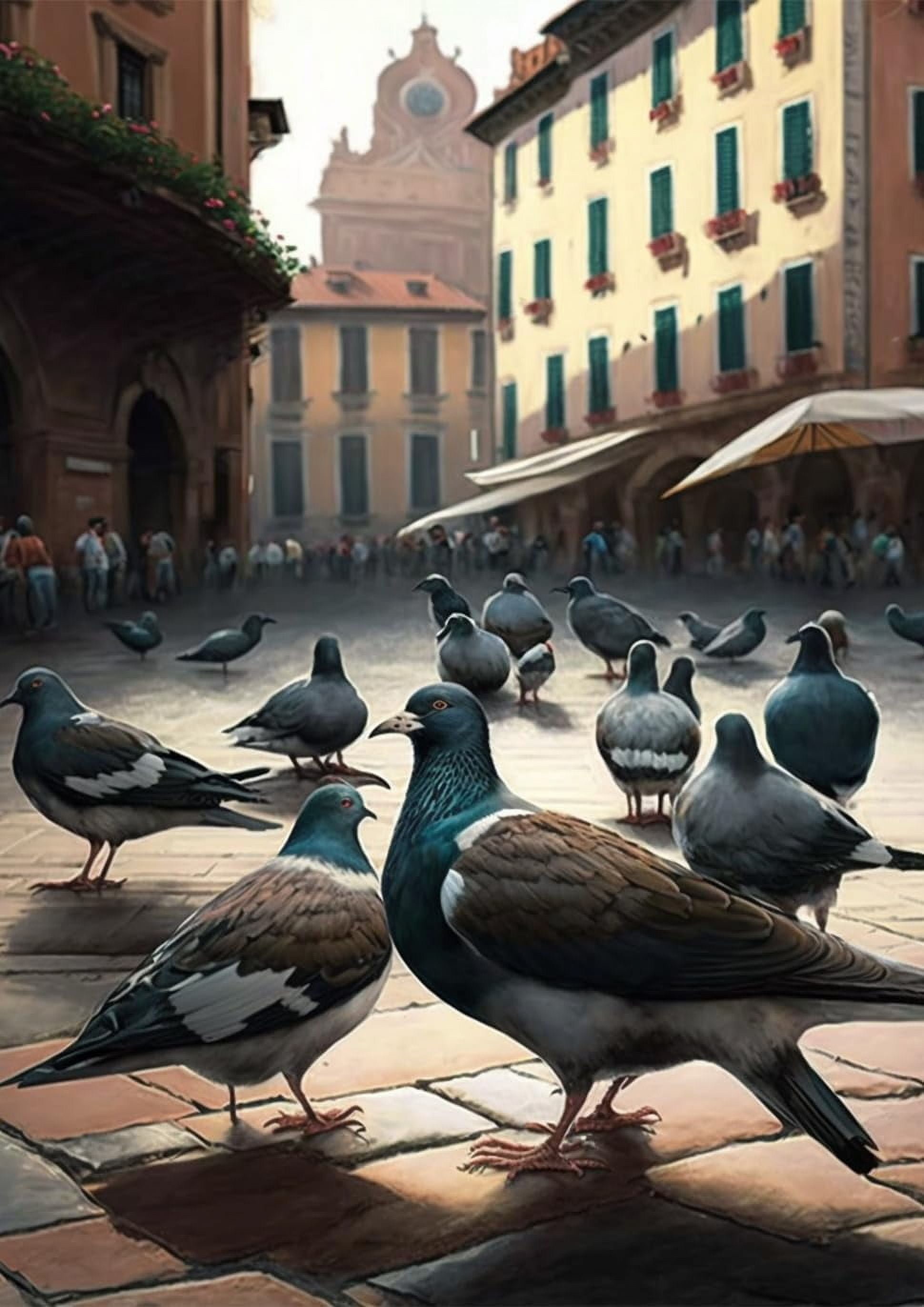 Animal Art Jigsaw Puzzle 35 Pieces,Pigeon Flock Puzzles for Adults ...