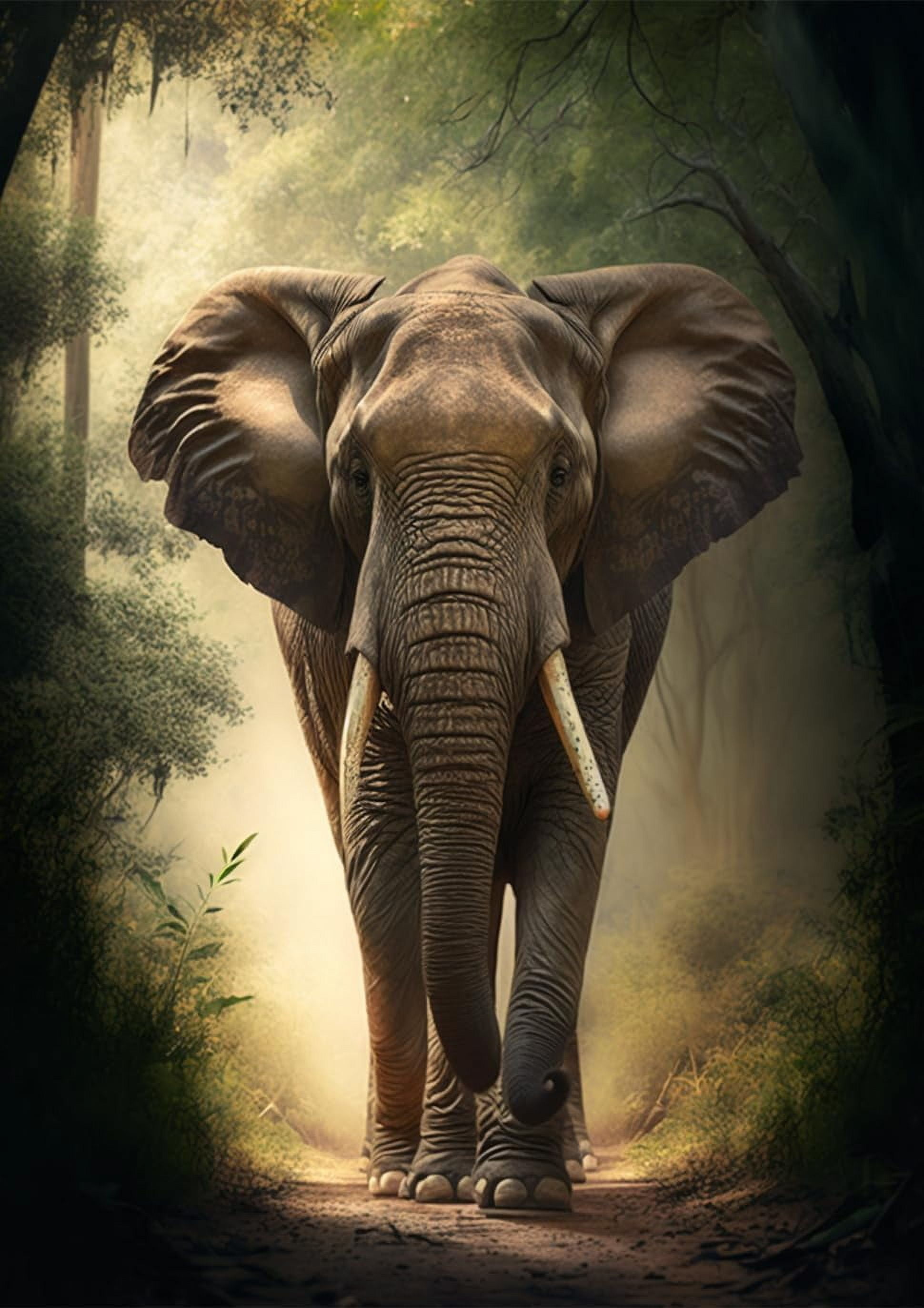 Animal Art Jigsaw Puzzle 500 Pieces,Big Elephant Puzzles for Adults ...