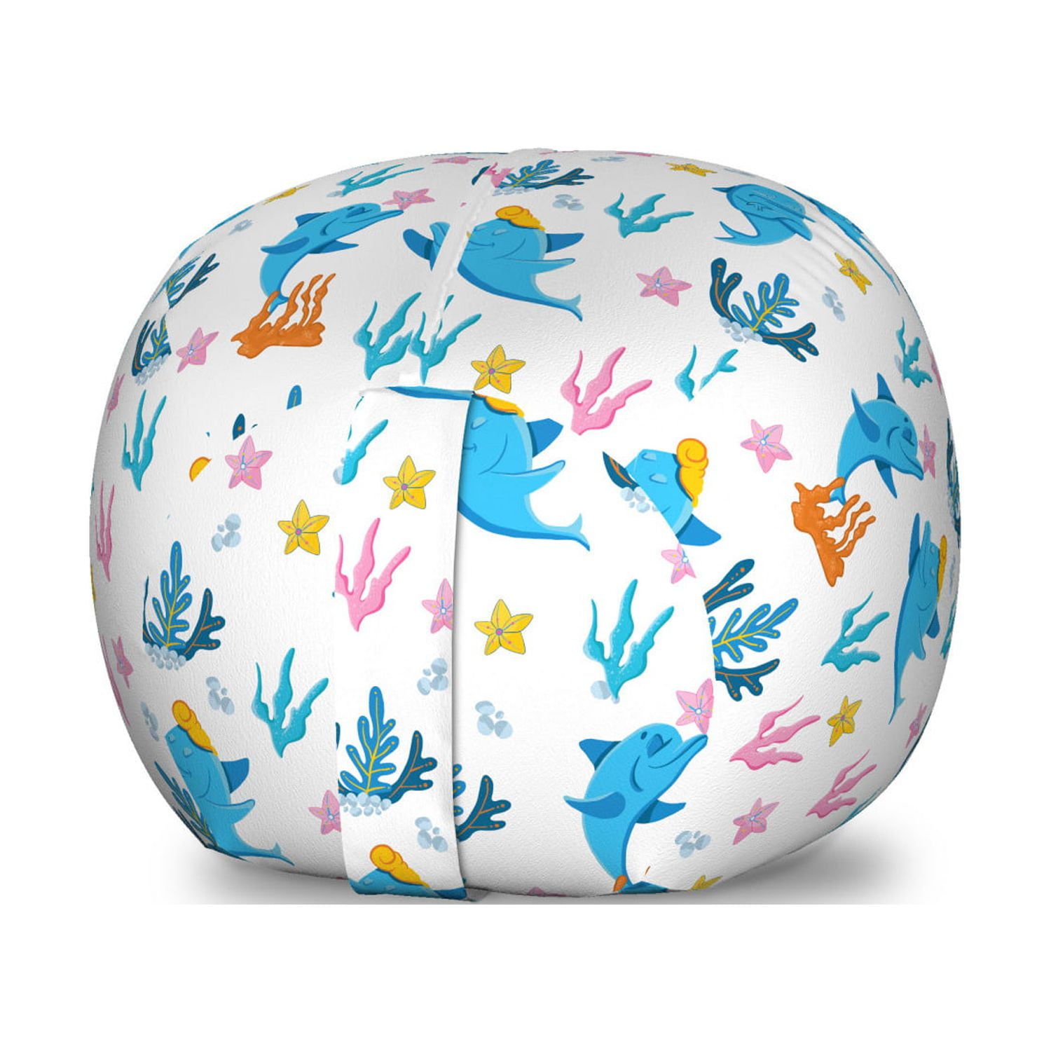 Animal Art Storage Toy Bag Chair, Marine Theme Illustration of ...