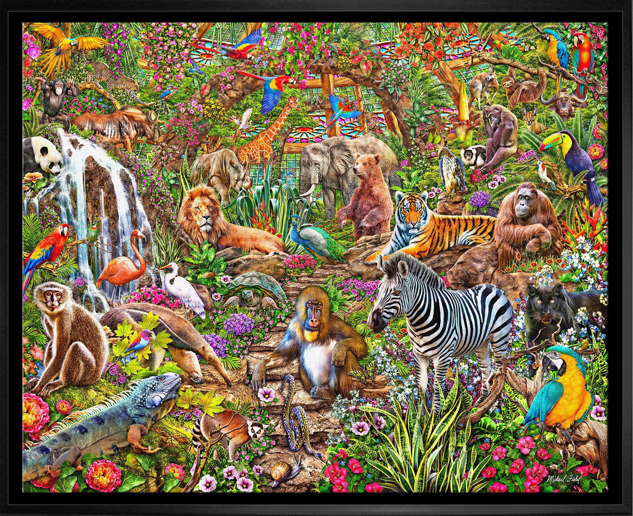 Animal Atrium 20x29 Framed Canvas by Michael Fishel - Walmart.com