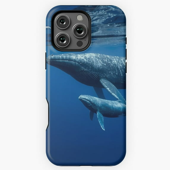 Animal Baby Series Blue Whale Cute Art iPhone Case 11 12 13 14 15 16 17 ...