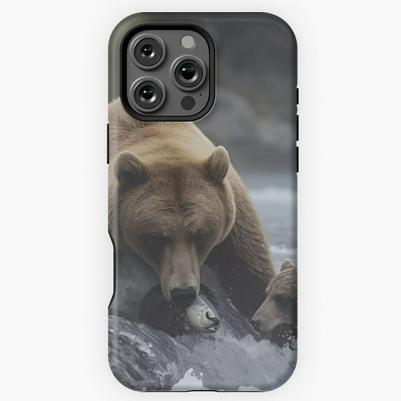 Animal Baby Series Grizzly Bears Cute iPhone Case 11 12 13 14 15 16 17 ...