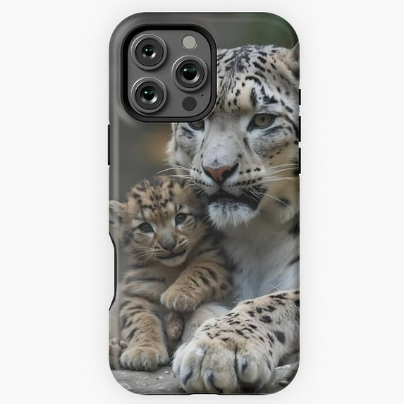 Animal Baby Series Snow Leopard Cute iPhone Case 11 12 13 14 15 16 17 ...