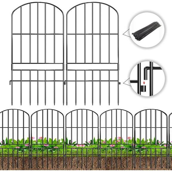 30 Piece Metal Garden Fence Panel, Rust Resistant, Animal Barrier ...