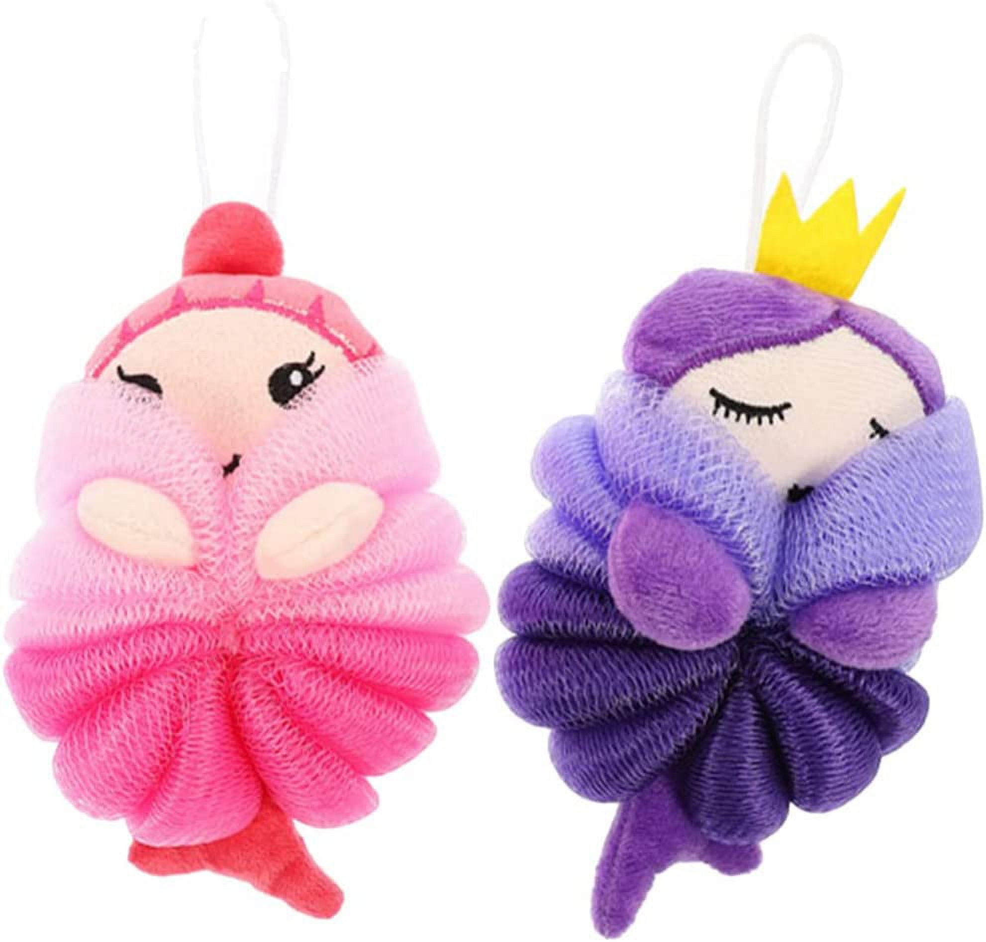 Animal Bath Loofahs, 2pcs Mermaid Shower Loofah Kids Body Loofahs Bath ...
