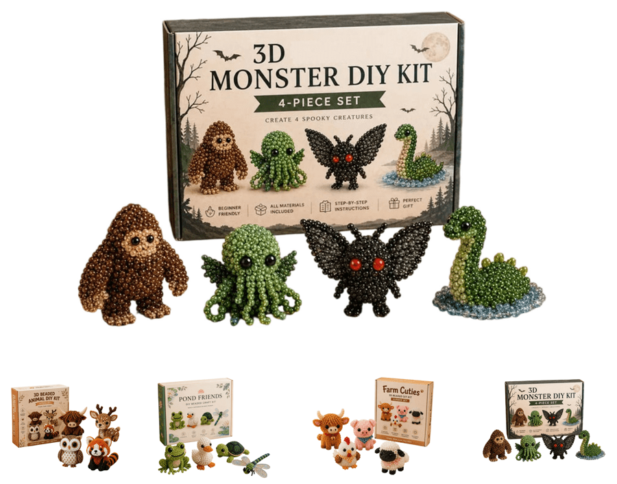 Animal Bead Embroidery Set, DIY Handmade Ornament Making Kit, Animal ...
