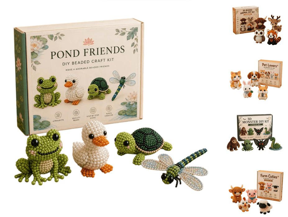 Animal Bead Embroidery Set, Easy DIY Animal Beaded Craft Set, Handmade ...